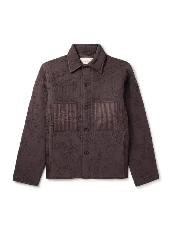 KARDO Wynton Embroidered Cotton And Hemp-blend Overshirt