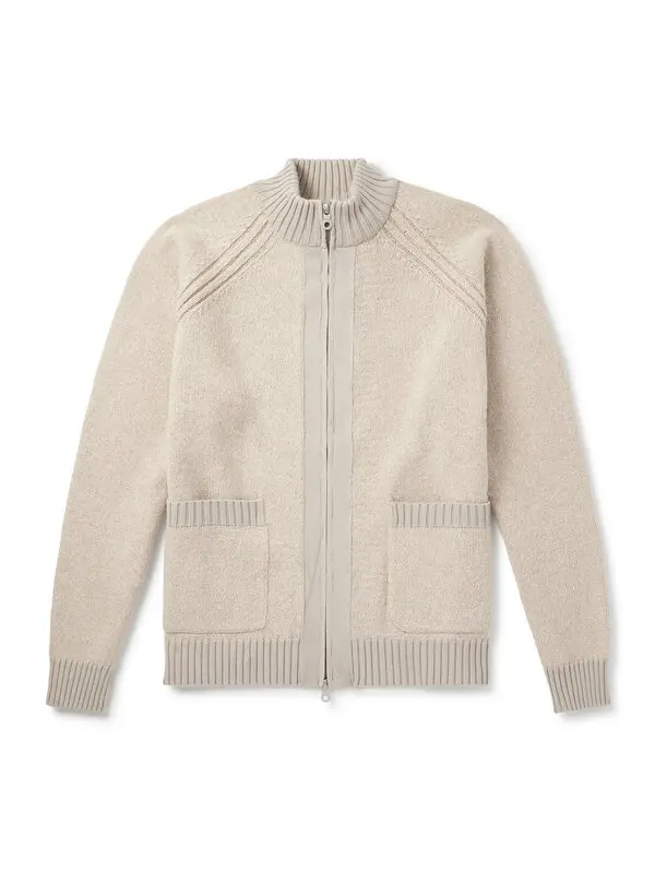 Folk Knitted Zip-up Cardigan - Neutrals