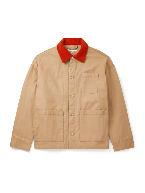 A.p.c. Marc Jacobs Corduroy-trimmed Cotton-canvas Jacket - Neutrals