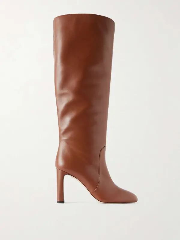 STUART WEITZMAN Babette Tubo Leather Knee Boots - Light Brown
