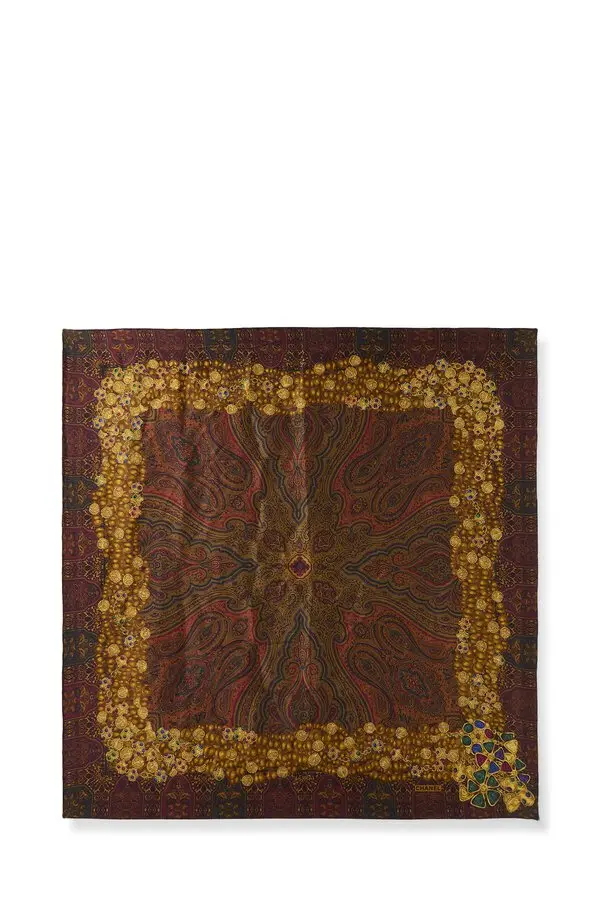 Chanel Mulitcolored Gripoix Silk Scarf