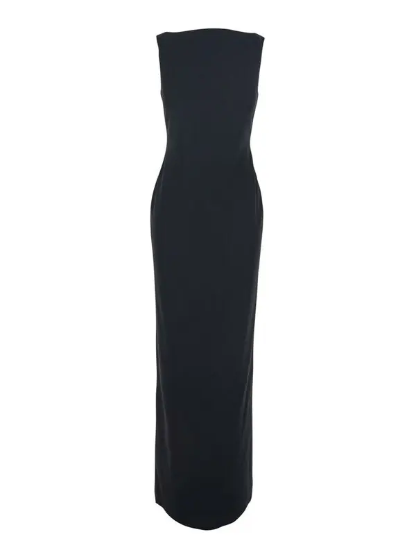 Solace London Long Dress With Square Neckline And Cut Out On The Back In Fabric