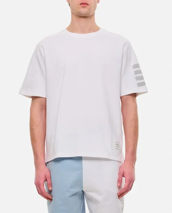 Thom Browne Cotton T-shirt With Stripes On The Sleeve