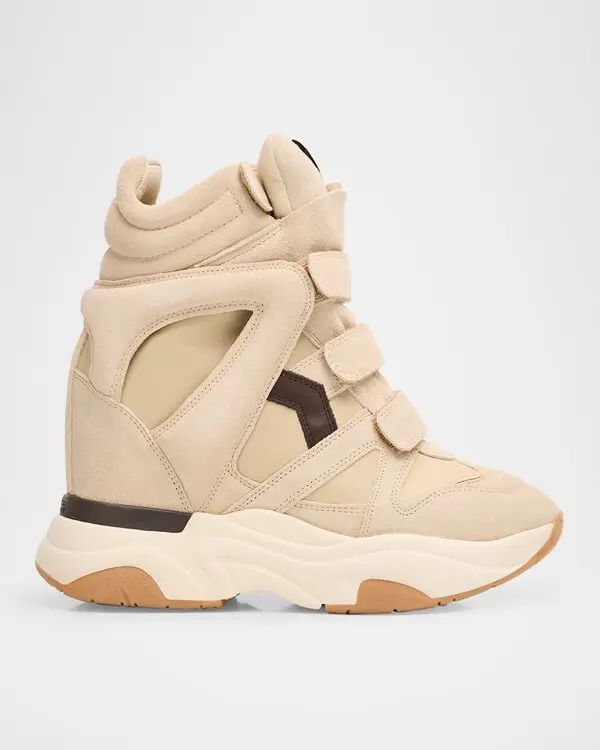 Isabel Marant Balskee Mixed Leather High-top Sneakers