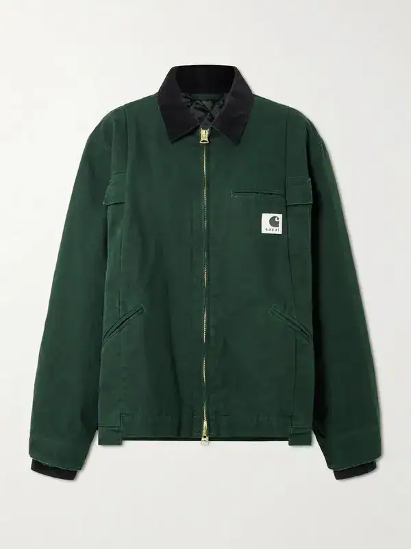 Sacai Carhartt Wip Duck Cotton-Canvas Jacket - Green | Editorialist