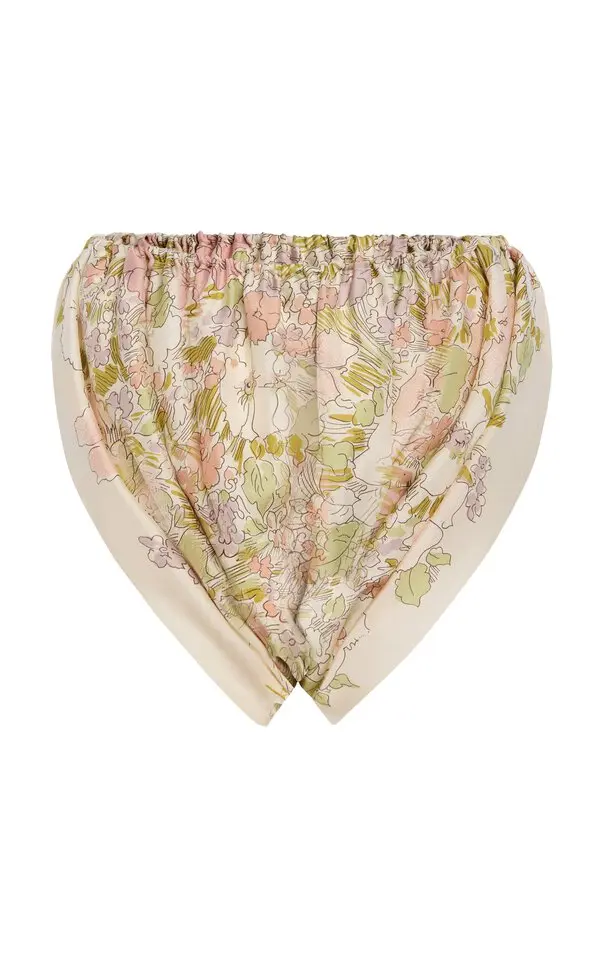 Calvin Klein Ruched Printed Silk Shorts