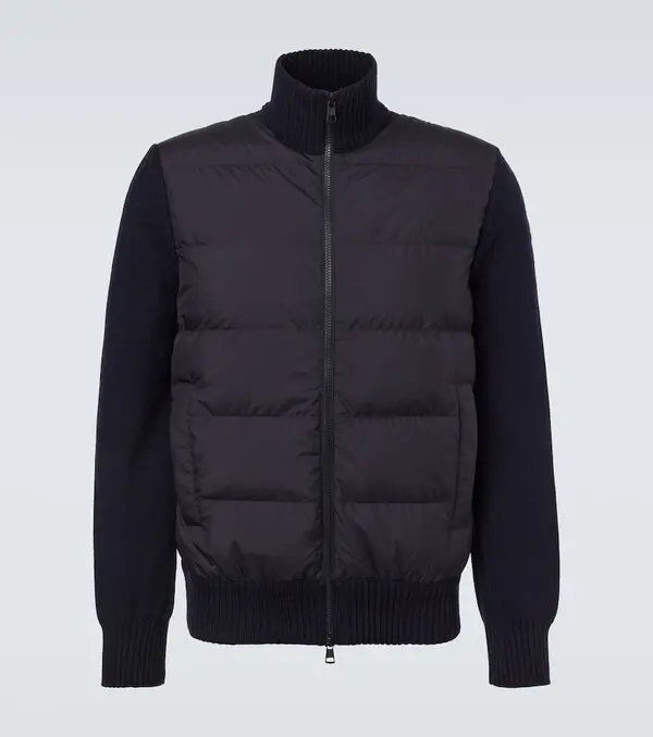 Moncler Down-paneled Wool Cardigan