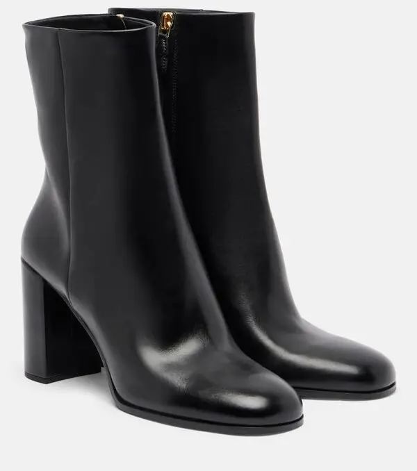 Prada 85 Leather Ankle Boots