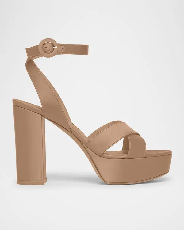 GIANVITO ROSSI Crisscross Ankle-strap Platform Sandals