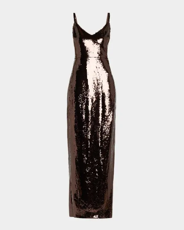 L'Agence Karma Sequined Maxi Dress
