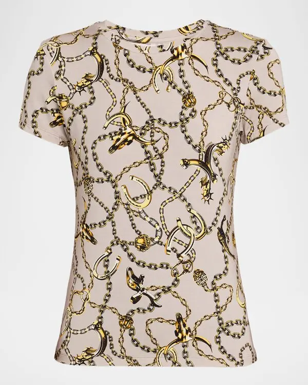 L'Agence Ressi Short-sleeve Long Horn Chain Tee