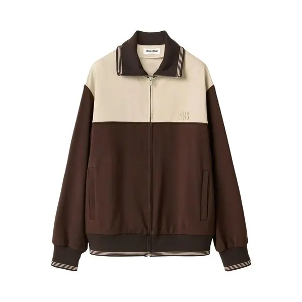 Miu Miu Zipper Sweatshirt 'cocoa/sand