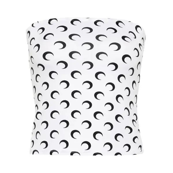 MARINE SERRE Moon Printed Jersey Sleeveless Tube Top 'optical