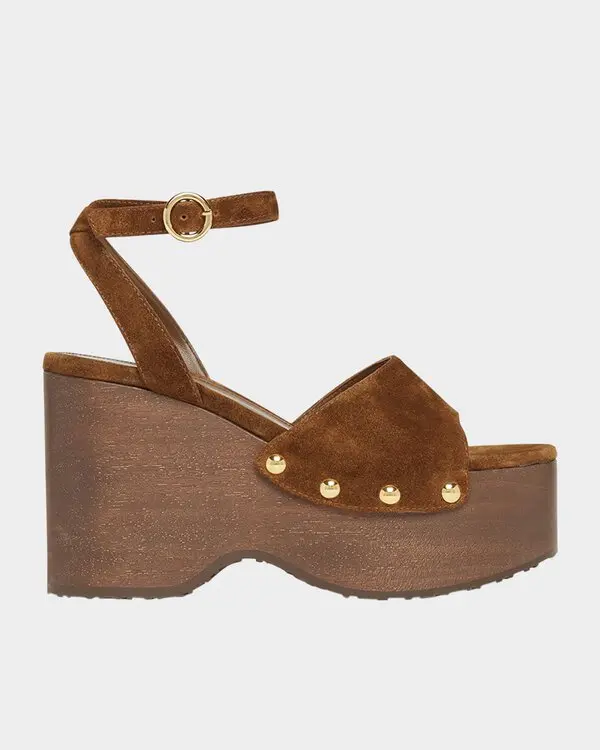 GIANVITO ROSSI Suede Ankle-strap Platform Sandals