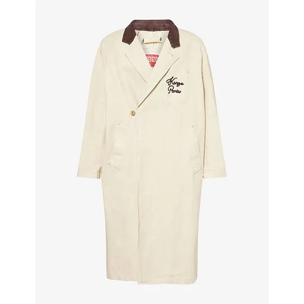 Kenzo Relaxed-fit Notch-lapels Cotton Coat