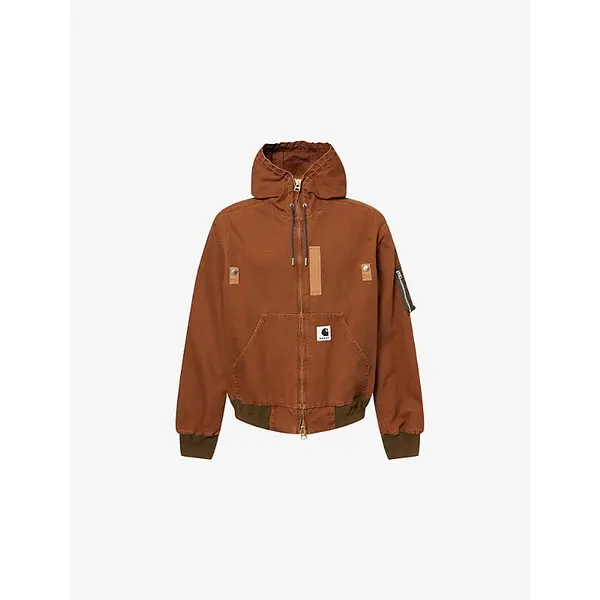 Sacai X Carhartt Wip Hooded Cotton-canvas Jacket - D/beige