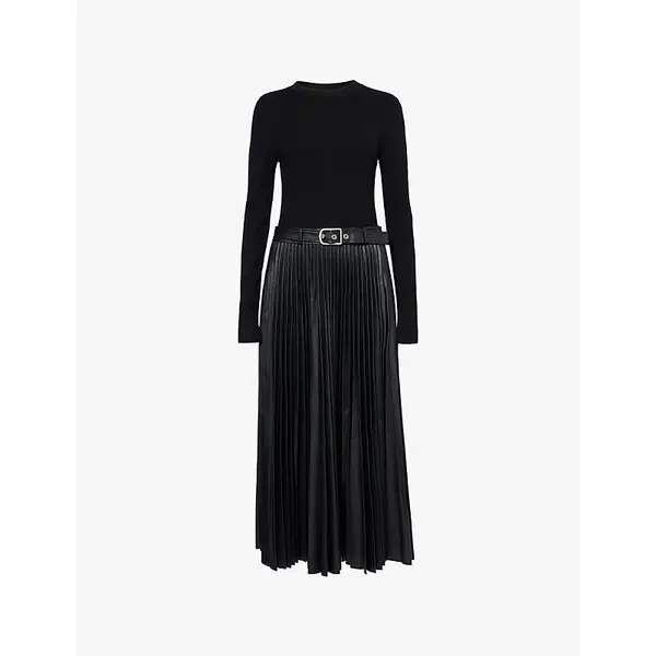 Simkhai Abilene Pleated Woven Midi Dress