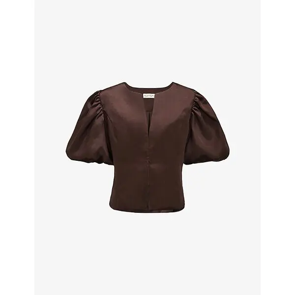 PHASE EIGHT Ivy Puff-sleeved Satin Top