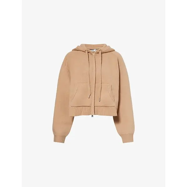 Simkhai Dakota Cropped Wool-blend Hoodie