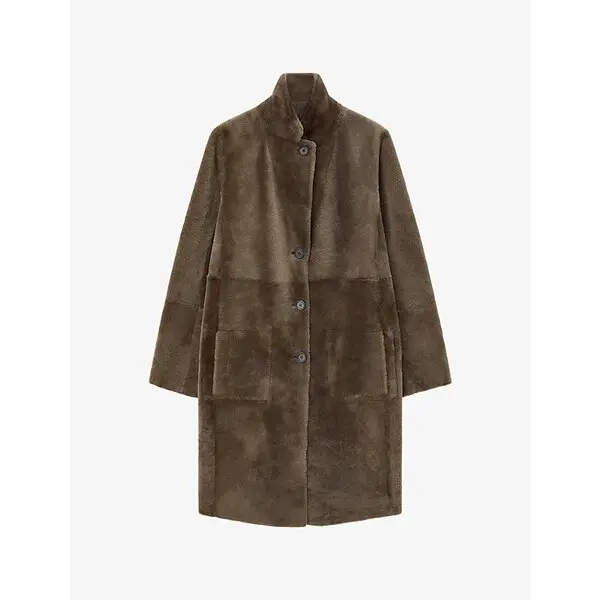 JOSEPH Britanny Reversible Leather And Shearling Coat