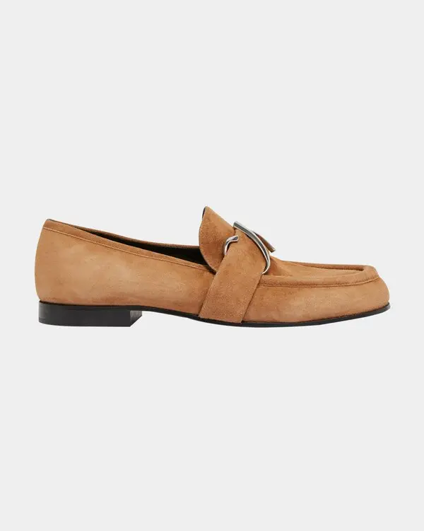 Proenza Schouler Suede Monogram Slip-on Loafers