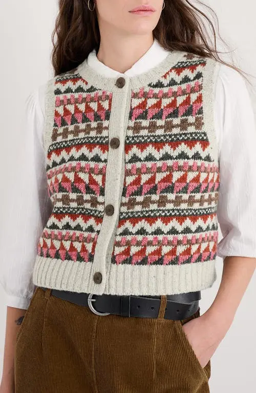 SEASALT CORNWALL Dawson Pick Fair Isle Merino Wool Blend Sweater Vest