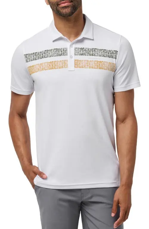 Travis Mathew Perfect Memory Chest Stripe Cotton Blend Piqué Polo