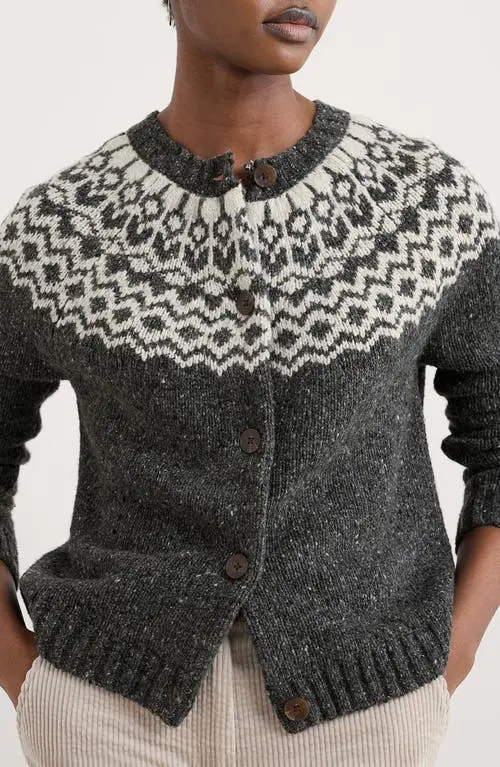 SEASALT CORNWALL Port Kinnis Fair Isle Merino Wool Blend Cardigan