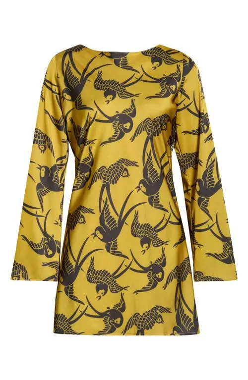 KILO BRAVA Cowl Back Long Sleeve Minidress