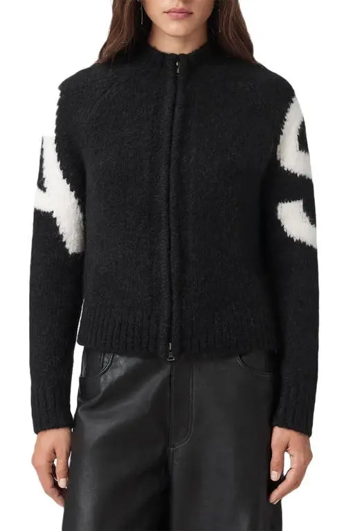 All Saints Sylvie Alpaca Blend Zip Cardigan