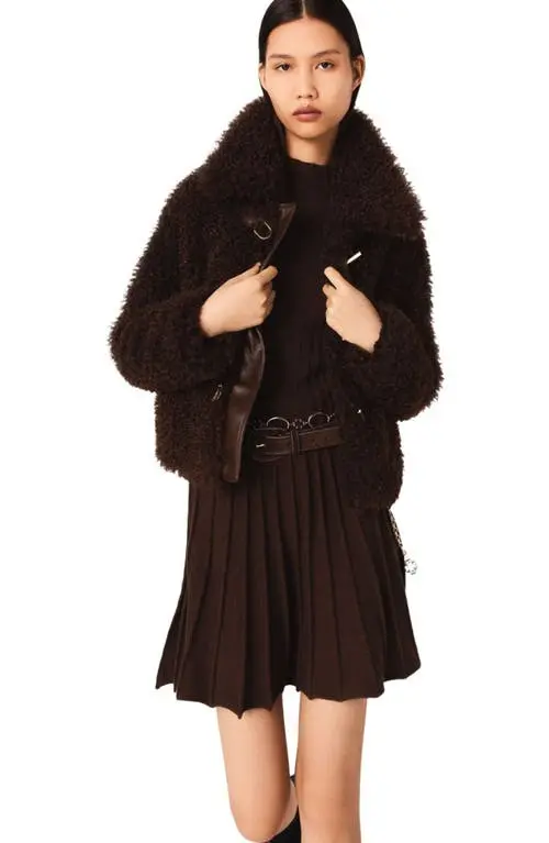 Maje Short Curly Coat