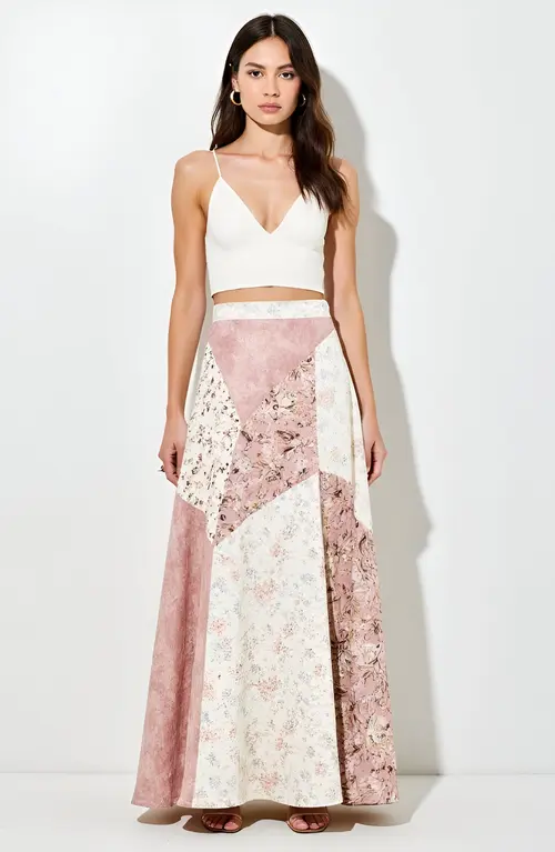 MODENAIRE Chevron Panel Maxi Skirt