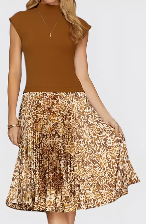 MODENAIRE Pleated Midi Dress