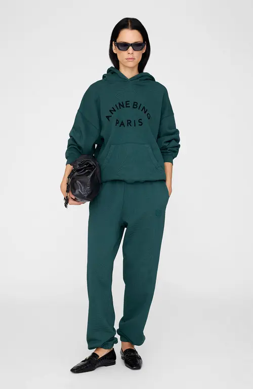 ANINE BING Karter Jogger Framed Monogram Sweatpants