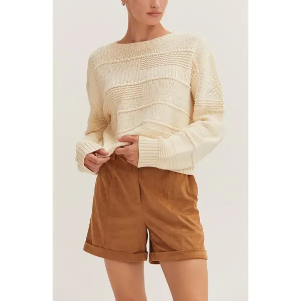 CRESCENT Textured Striped Sweater