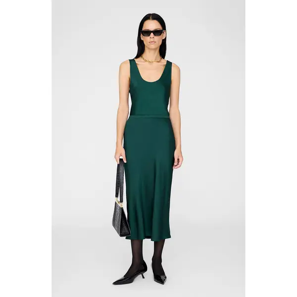 ANINE BING Bar Silk Skirt - Dark Teal