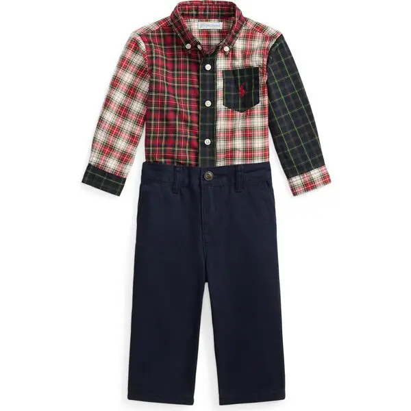 Ralph Lauren Plaid Poplin Button-down Shirt & Pants Set
