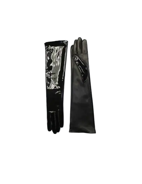 AGNELLE Patent Leather Gloves Elbow Length