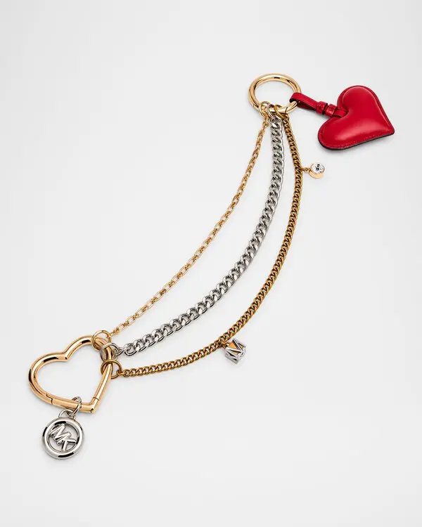 Michael Kors Jewel Heart Triple Chain Bag Charm