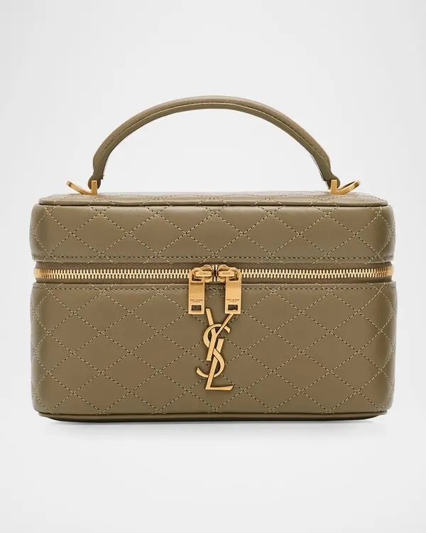 Saint Laurent Gaby Vanity Quilted Leather Bag - Strong Moss