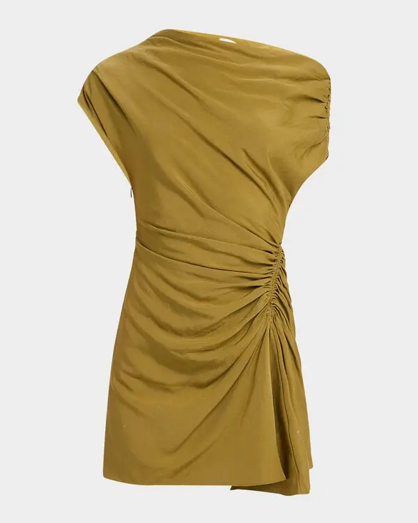 A.L.C. Poppy Ruched Off-the-shoulder Mini Dress