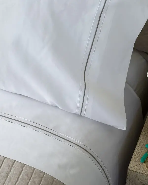 LILI ALESSANDRA Dana Pillowcase Pair, King - White/raffia