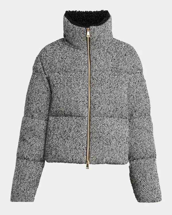 Moncler Brezesse Wool-blend Short Down Jacket