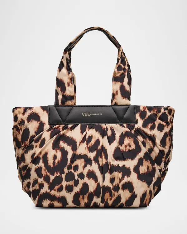VEECOLLECTIVE Caba Small Animal-print Nylon Tote Bag