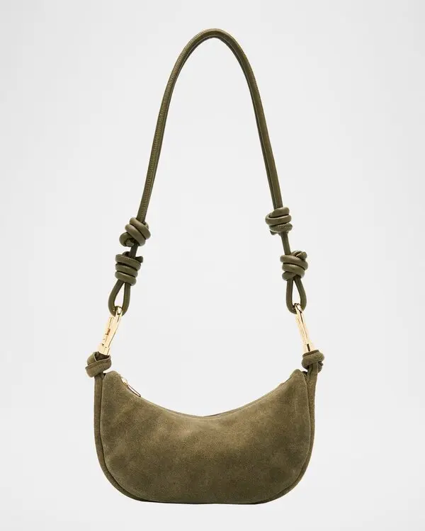 Simkhai Avery Crescent Suede Crossbody Bag
