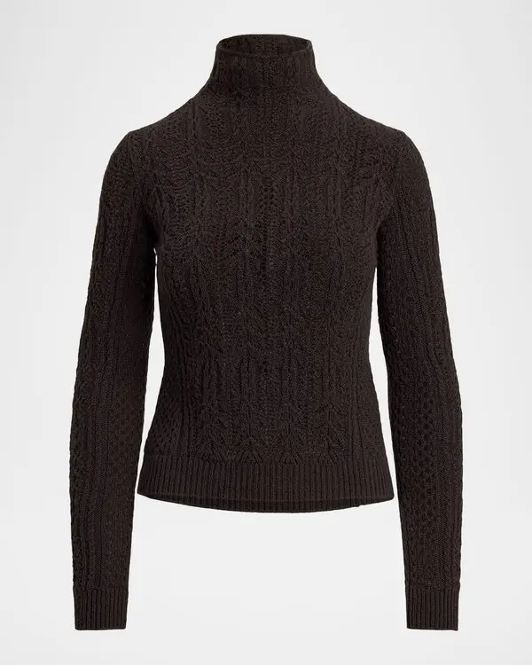 Ralph Lauren Turtleneck Pointelle Cashmere Sweater