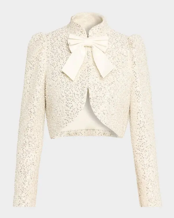 Alice + Olivia Ilaria Embellished Cropped Jacket