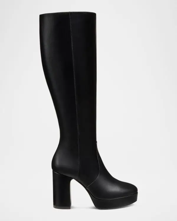 STUART WEITZMAN Dayna Leather Platform Knee-high Boots