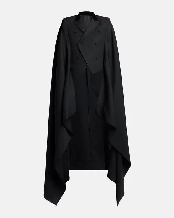 Alexander McQueen Wool Double-breasted Cape Coat