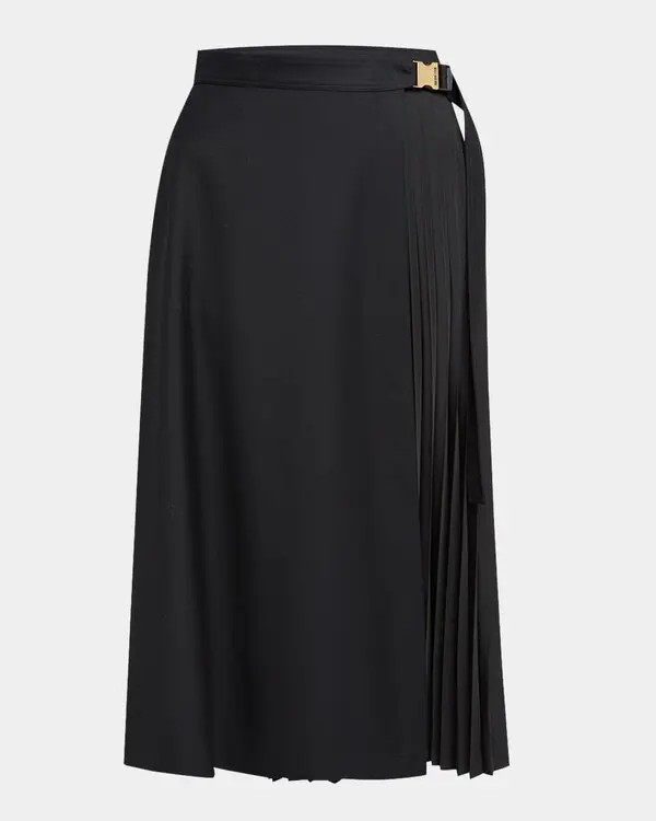 Moncler Pleated Midi Wrap Skirt